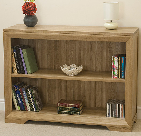 Bevel Natural Solid Oak Small Bookcase | Podspot