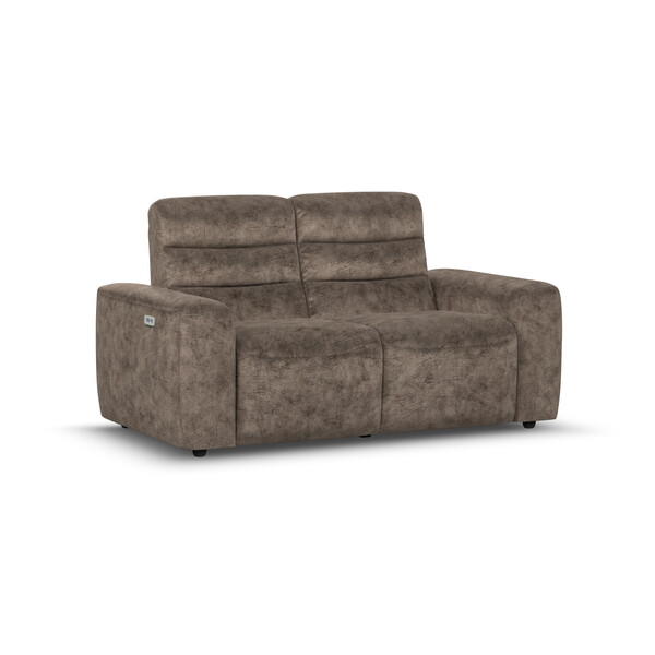 Cohen 2 Seater Fixed Recliner Sofa in Dapple Chocolate Fabric