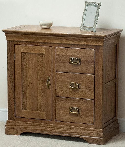 French Farmhouse Rustic Solid Oak Storage Cabinet | Taglounge