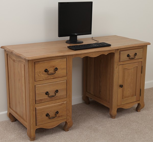 Grace Solid Washed Oak Computer Desk | Skalia