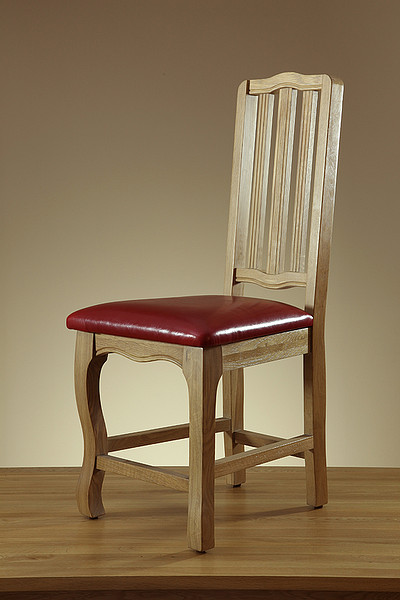 Grace Solid Washed Oak And Red Leather Dining Chair | Tekbeat