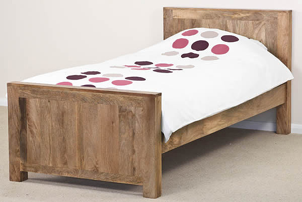 Mantis Light Natural Solid Mango 3ft Single Bed | Chattags