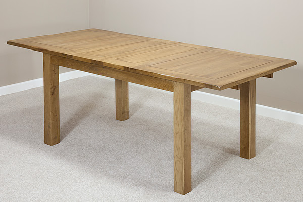 Rushmere Rustic Solid Oak 4ft 7″ X 3ft Extending Dining Table | Skalia
