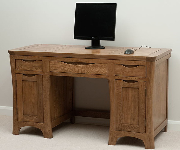Orrick Rustic Solid Oak Computer Desk | Home Office Furniture