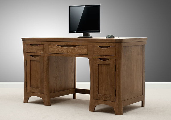 Orrick Rustic Solid Oak Computer Desk | Home Office Furniture