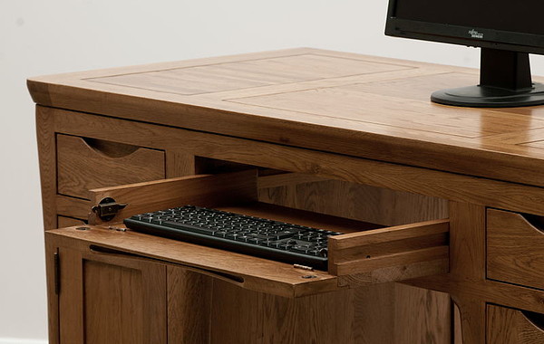 Orrick Rustic Solid Oak Computer Desk | Home Office Furniture