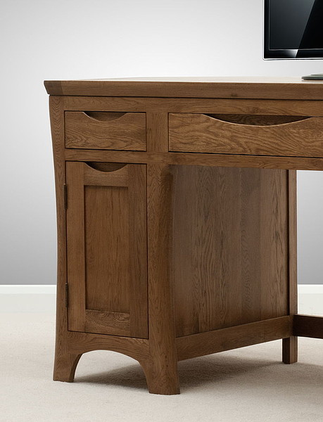 Orrick Rustic Solid Oak Computer Desk | Home Office Furniture