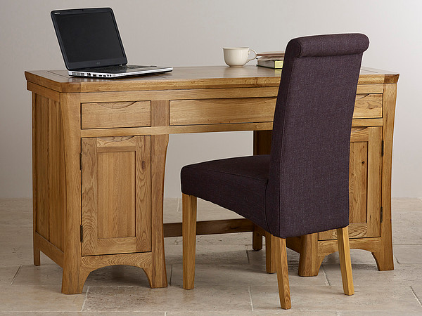 Orrick Rustic Solid Oak Computer Desk | Plable