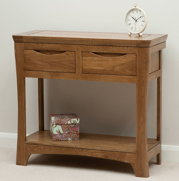 Orrick Rustic Solid Oak Console Table | Skalia
