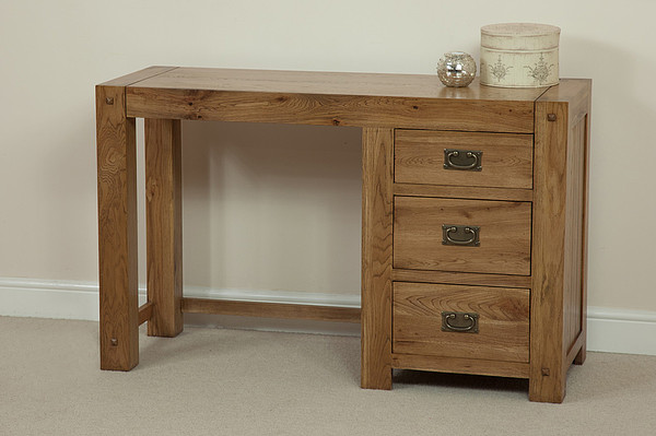 Quercus Rustic Solid Oak Dressing Table | Edgefish