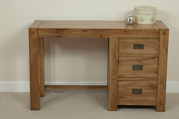 Quercus Rustic Solid Oak Dressing Table | Bedroom Furniture