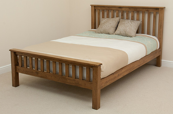 Original Rustic Solid Oak 4ft 6″ Double Bed | Chattags