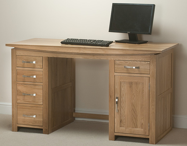 Tokyo Natural Solid Oak Computer Desk | Edgefish