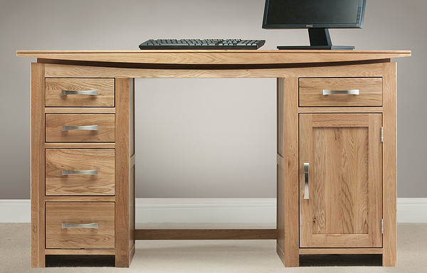 Tokyo Natural Solid Oak Computer Desk | Home Office Furniture