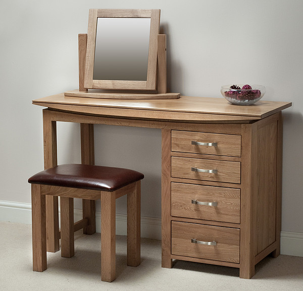 Tokyo Natural Solid Oak Dressing Table Set | Chattags