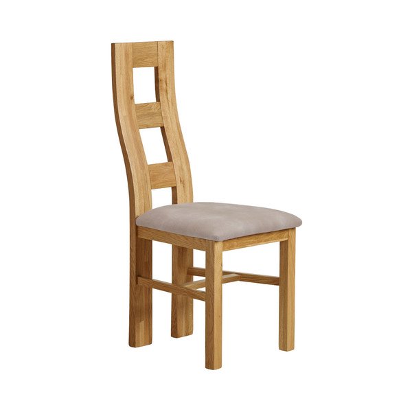 Wave Back Dining Chair in Natural Solid Oak | Oak Furnitureland