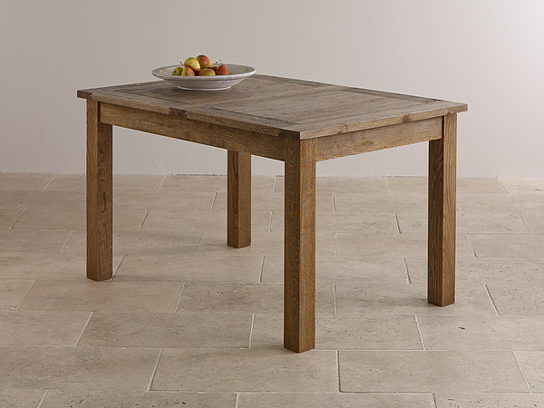 Windsor Brushed Solid Oak 4ft 4 X 3ft Extending Dining Table | Divandu