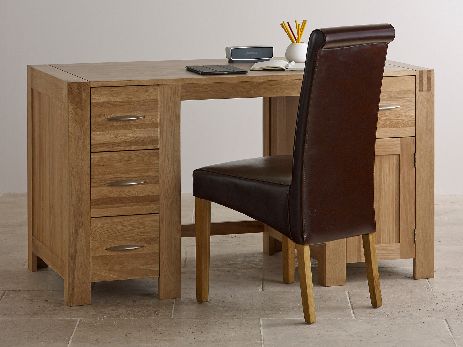 Alto Natural Solid Oak Computer Desk | Home Office Furniture