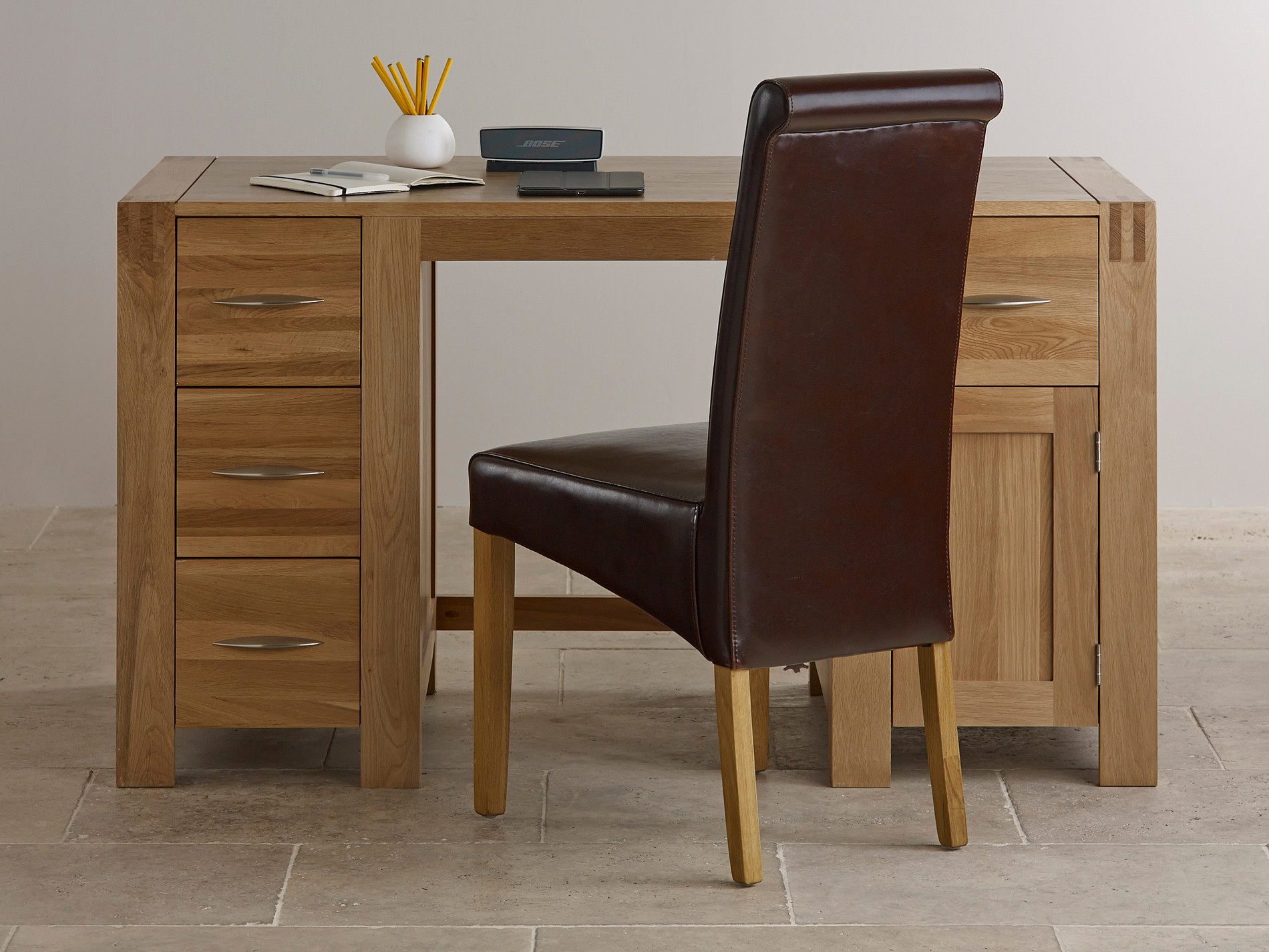 Alto Natural Solid Oak Computer Desk | Home Office Furniture