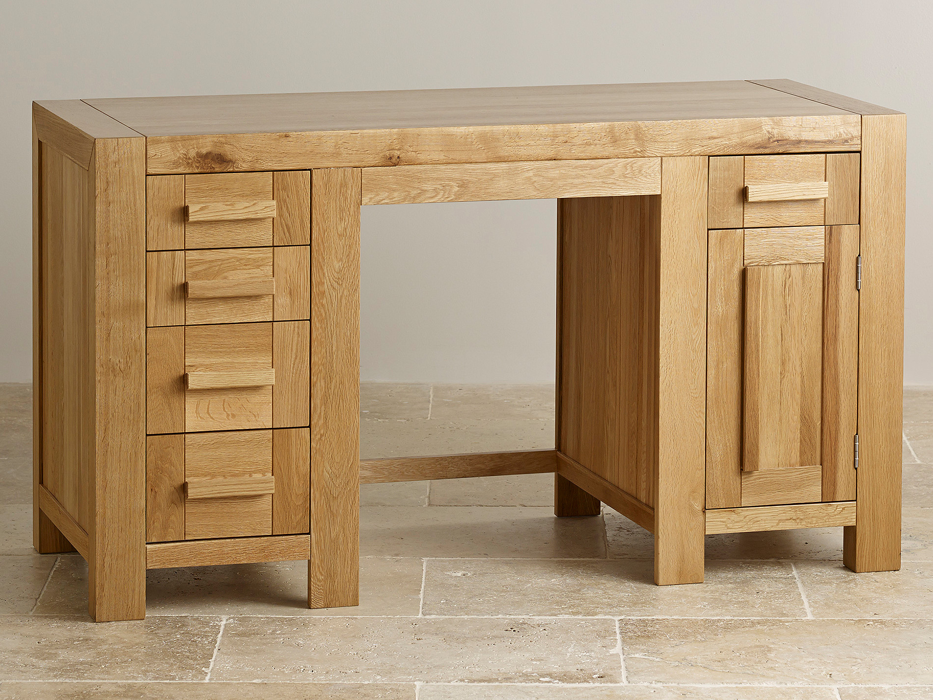 Fresco Natural Solid Oak Computer Desk | Home Office Furniture