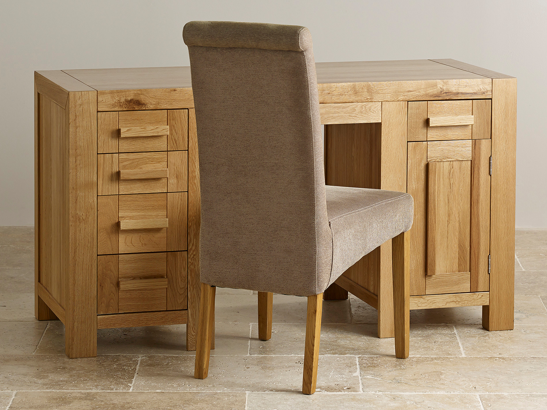 Fresco Natural Solid Oak Computer Desk | Home Office Furniture