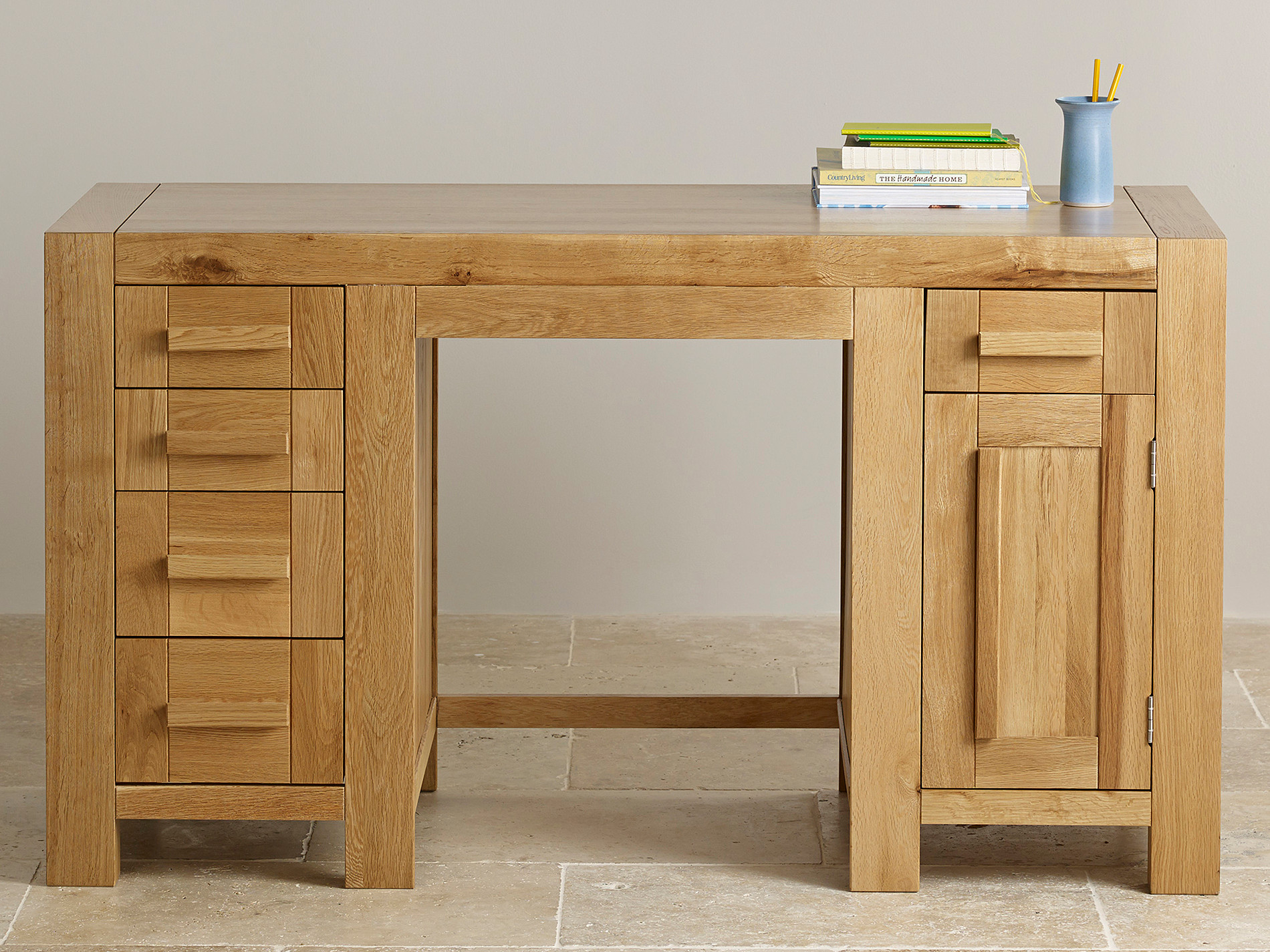 Fresco Natural Solid Oak Computer Desk | Home Office Furniture