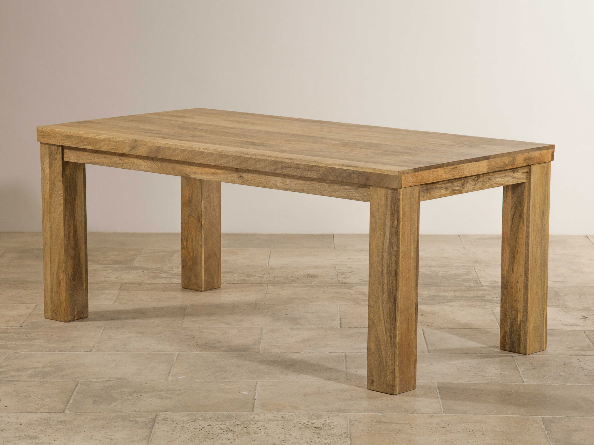 Mantis Light Natural Solid Mango Dining Set - 6ft Table with 6 High ...