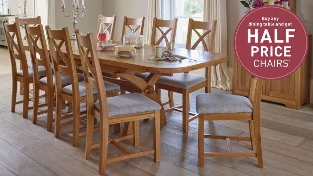 Oak Extendable Dining Table and Chairs | Oak Furnitureland