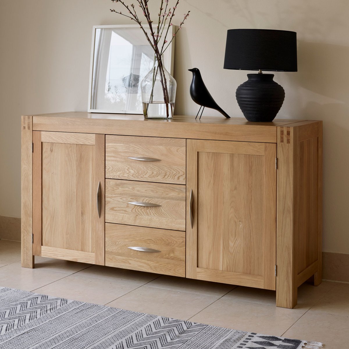 Alto Natural Solid Oak Large Sideboard | Oak Furniture Land