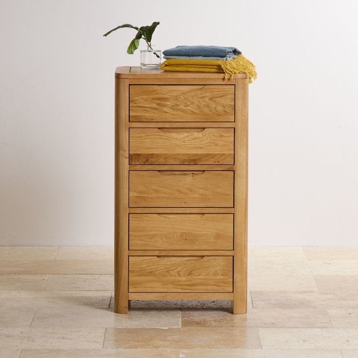 Romsey Tallboy in Natural Solid Oak | Oak Furniture Land
