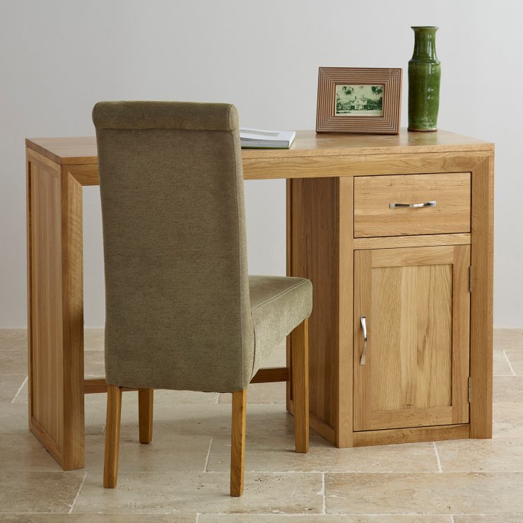 Bevel Natural Solid Oak Computer Desk by Oak Furniture Land