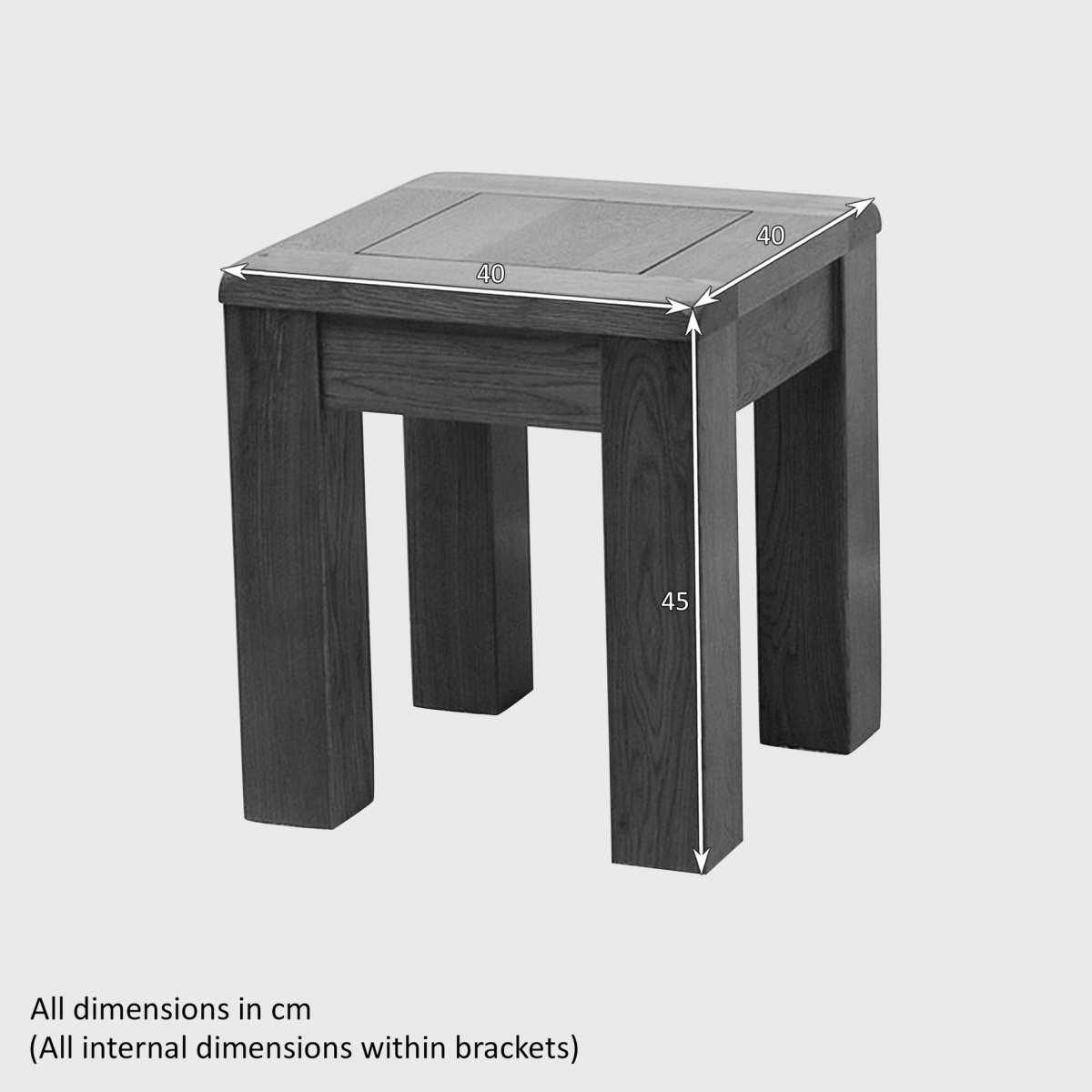 Original Rustic Square Stool in Rustic Oak | Oak Furniture Land