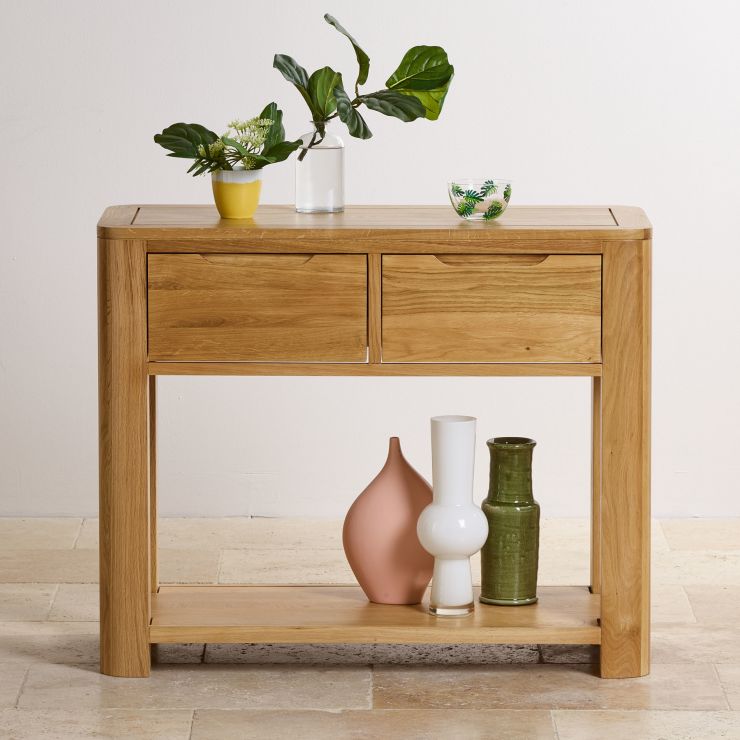 Romsey Console Table in Natural Solid Oak | Oak Furniture Land