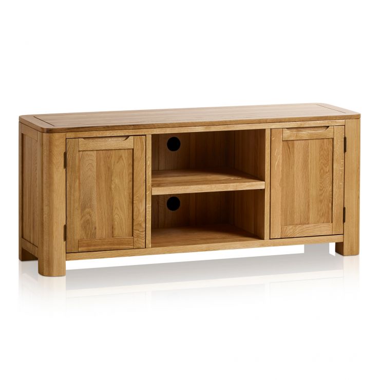 Romsey Large TV Cabinet in Natural Solid Oak | Oak Furniture Land