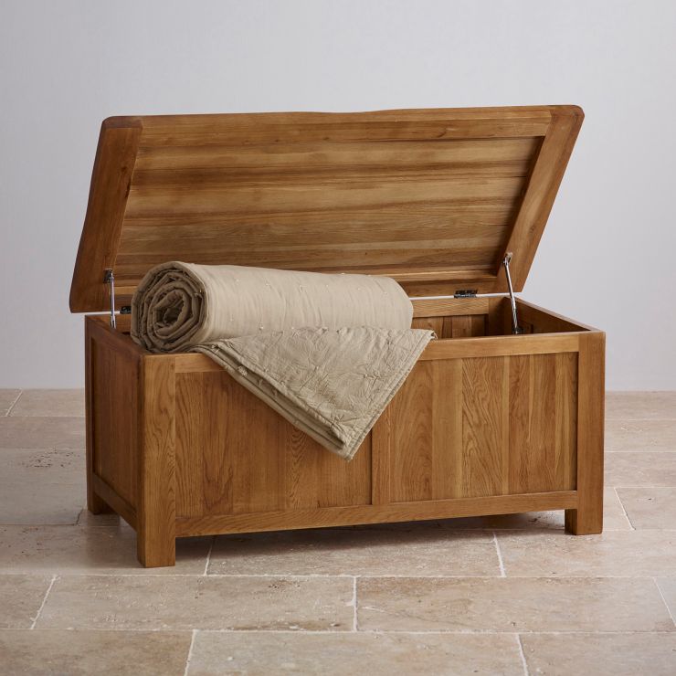 Rustic Blanket Box in Solid Oak | Oak Furnitureland