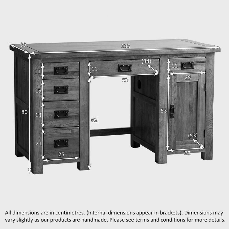 Rustic Computer Desk in Solid Oak | Original Rustic | Oak Furnitureland