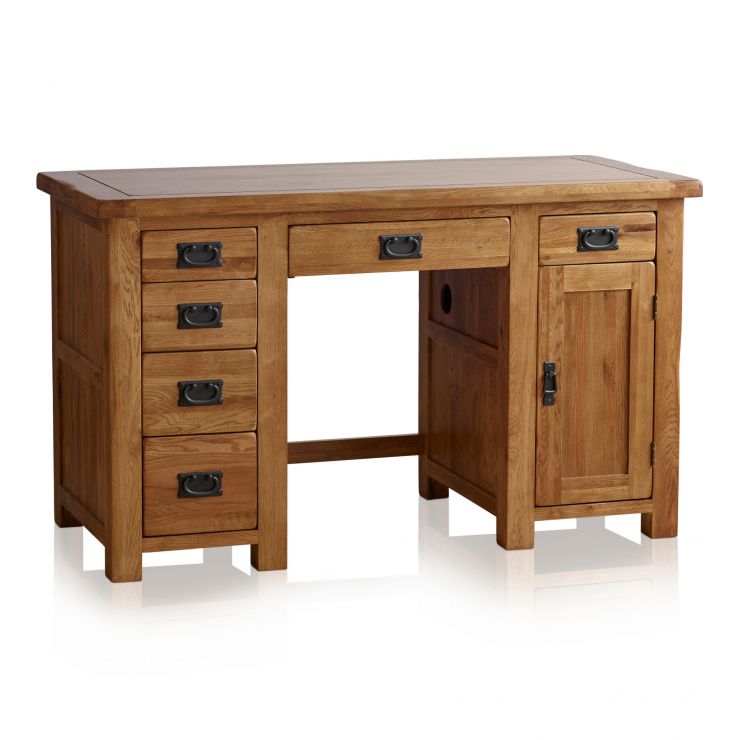 Rustic Computer Desk in Solid Oak | Original Rustic | Oak Furnitureland