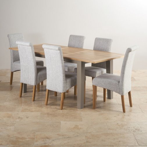 Natural oak and light grey painted large dresser.