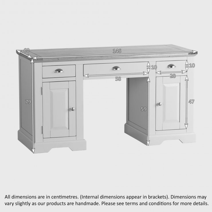 St Ives Computer Desk in Painted Acacia | Oak Furniture Land