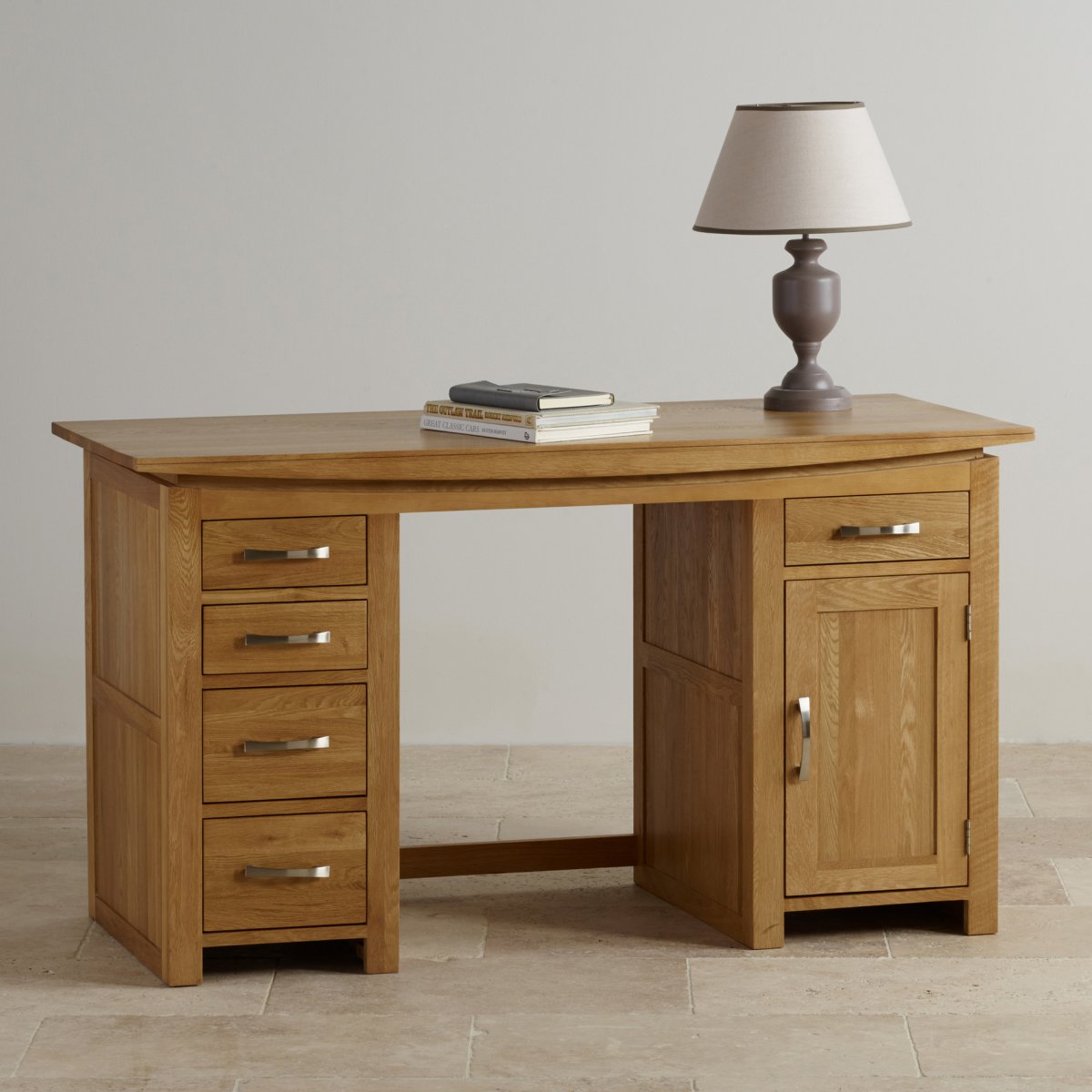 Tokyo Natural Solid Oak Computer Desk by Oak Furniture Land